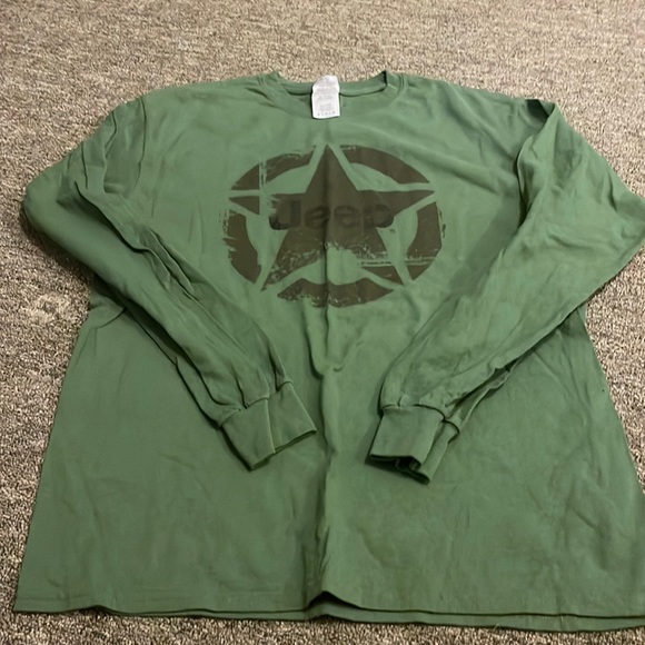 Tops | Jeep Long Sleeve Green N Black Jeep Star Logo New | Poshmark